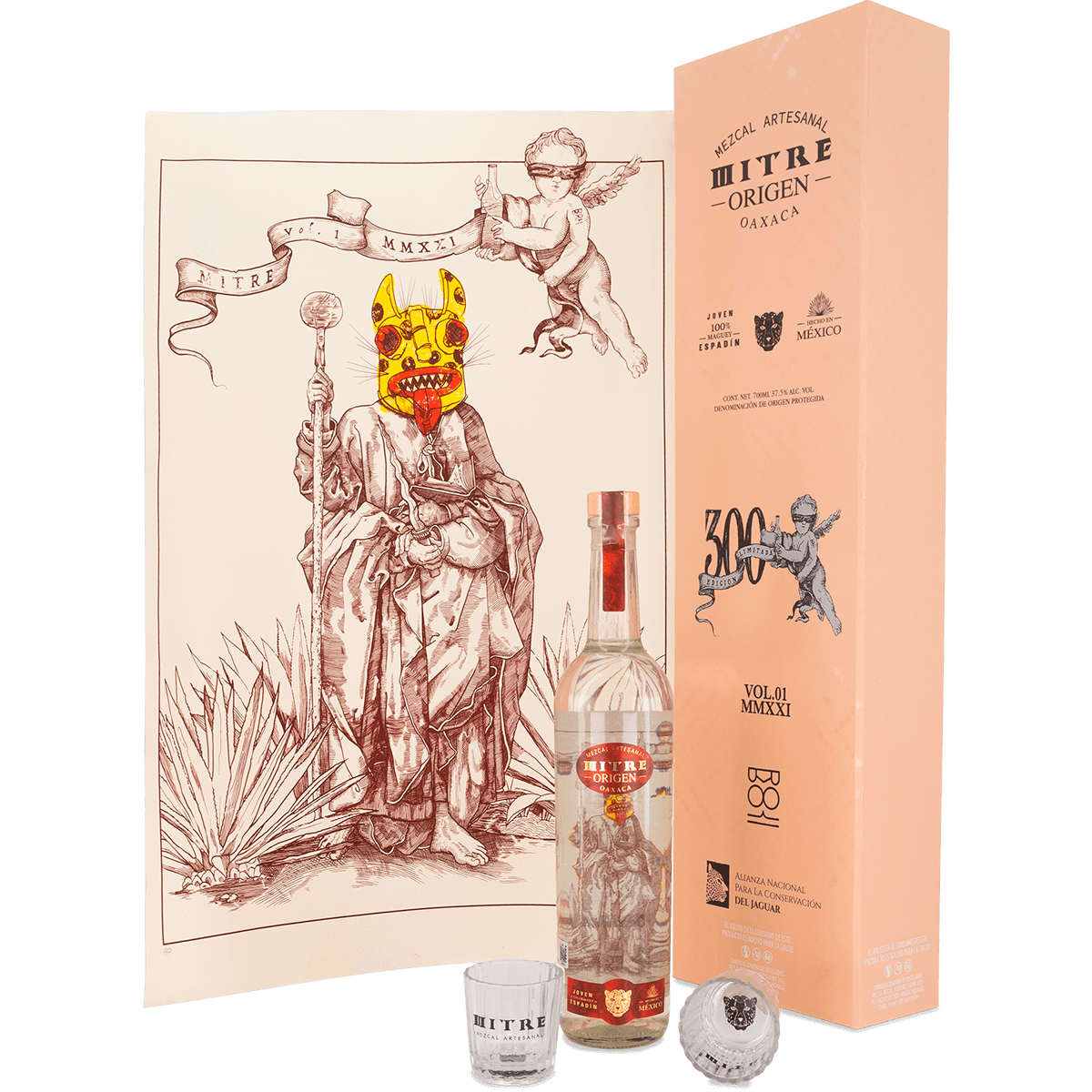 Mezcal Mitre Origen 300 | Special Edition Mitre Origen + 2 Cross Glass